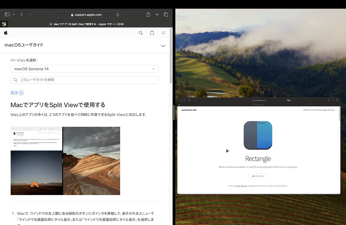 【Split View】作業時に便利なMacを画面分割する方法【Rectangle】 - ヒロアレーナ